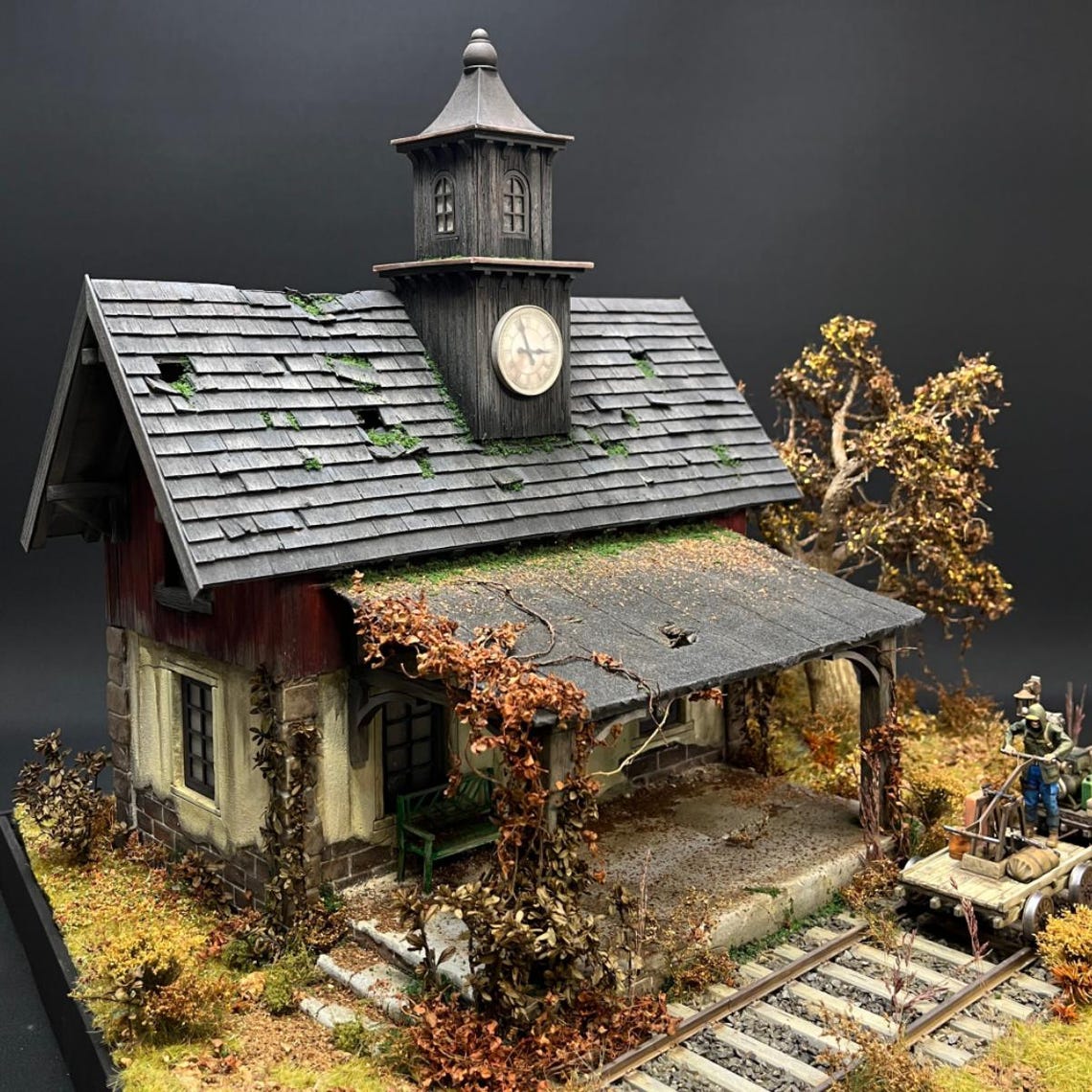 Old Train Station in 1:35 Scale - Laser-cut Wooden Building Kit for ...