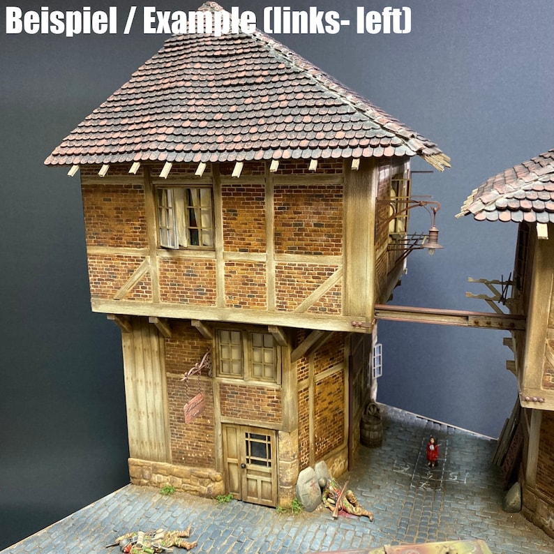 Half-timbered Houses 1:35 - Laser Cut Kit Made of Wood to Build Yourself - High-quality Model ...