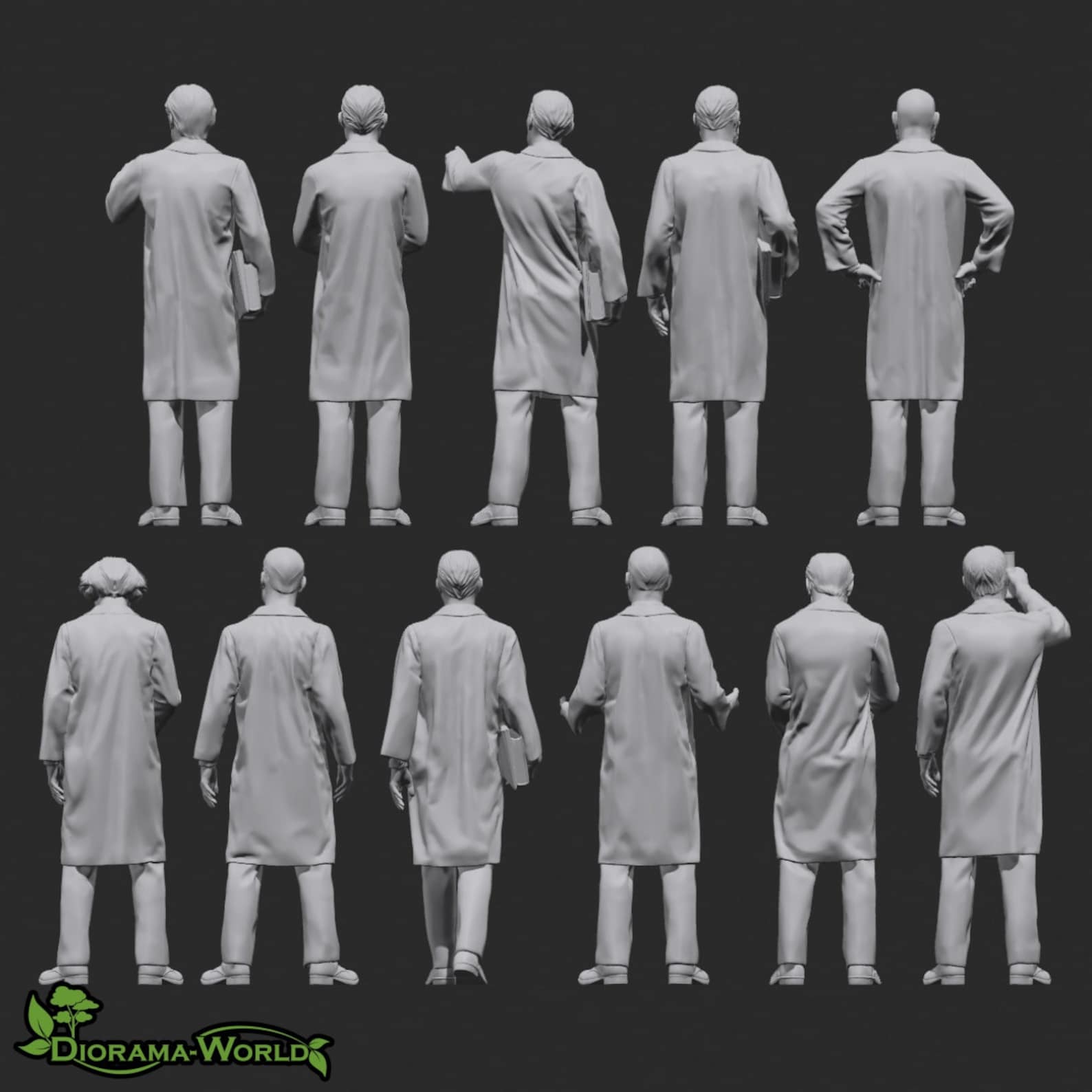 Scientists Set - Resin Figures Set - 11 Pieces - 1:24, 32, 35, 48, 72 ...