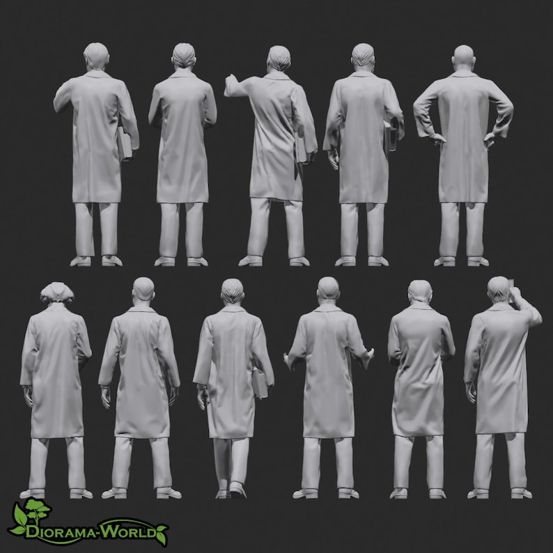 Scientists Set - Resin Figures Set - 11 Pieces - 1:24, 32, 35, 48, 72 ...