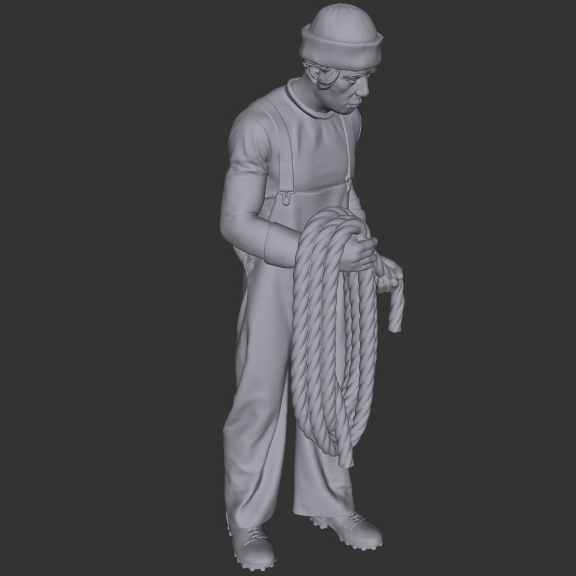Resin Model Figure - Sailor With Rope - Scale 1:24, 1/35, 1/48, 1/72 ...