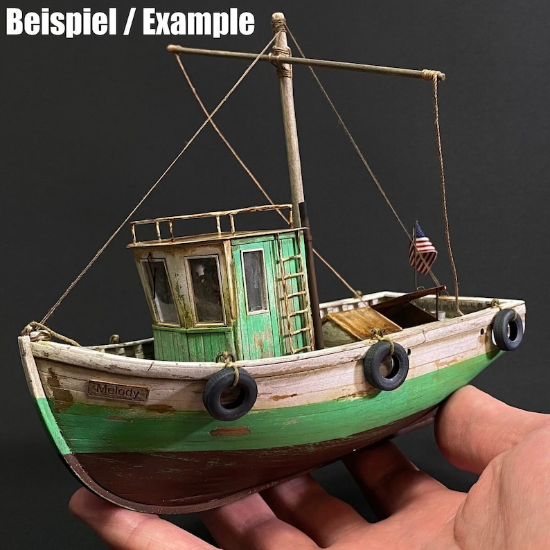 Fishing Boat 1:35 Made of Wood to Build Yourself - Laser Cut Model Kit ...