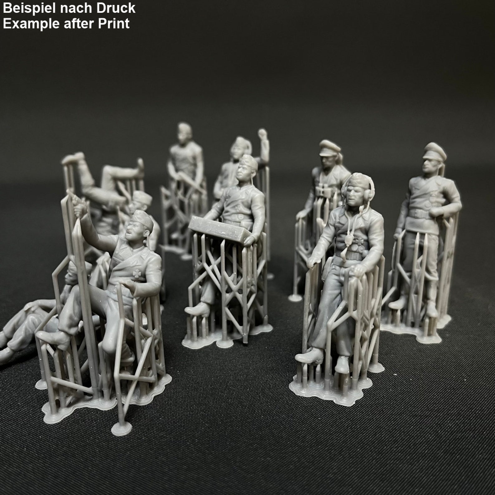 German Tank Crew - WW2 Resin Figures Set - 12 Pieces - 1:24, 32, 35, 48 ...