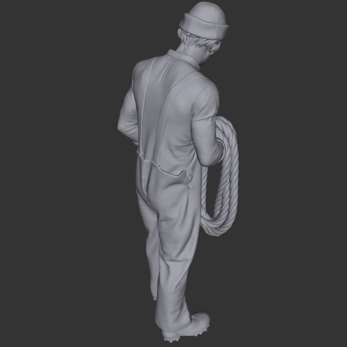 Resin Model Figure - Sailor With Rope - Scale 1:24, 1/35, 1/48, 1/72 ...