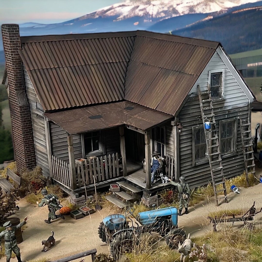 Farmhouse 1:35 Laser Cut Wooden Kit for Diorama / Model Making - DIY - Etsy