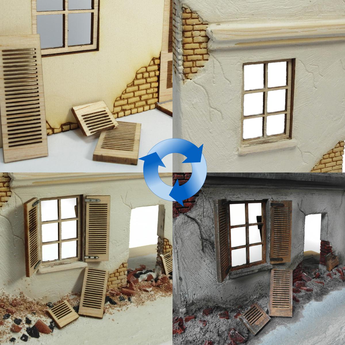 Small House Ruin 1:35 as House / Building - Laser Cut Wooden Kit for ...