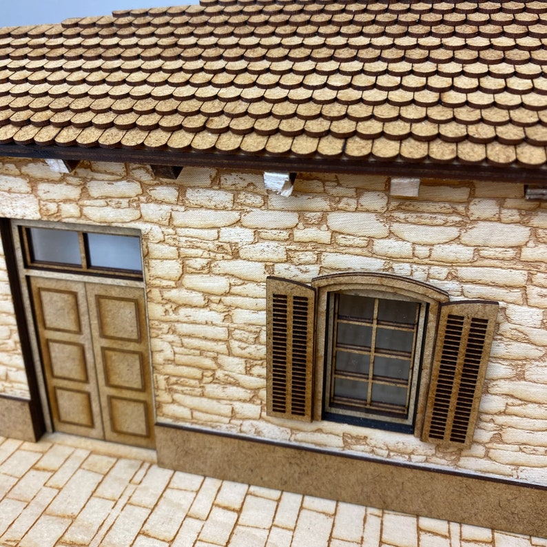 House With Masonry and Street 1:35 - Laser Cut Kit Made of Wood to ...