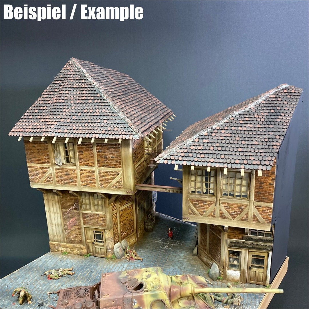 Half-timbered Houses 1:35 - Laser Cut Kit Made of Wood to Build Yourself - High-quality Model ...