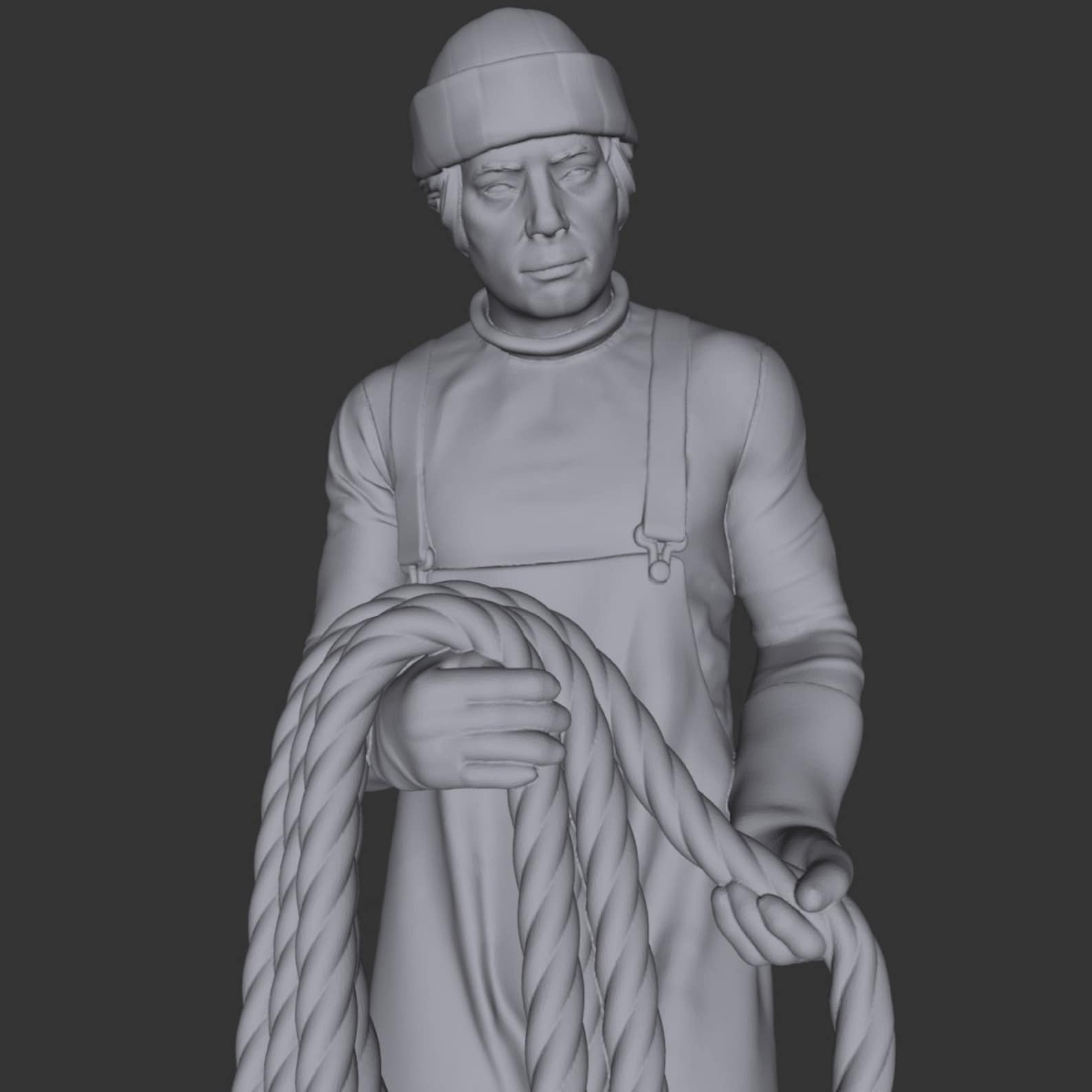 Resin Model Figure - Sailor With Rope - Scale 1:24, 1/35, 1/48, 1/72 ...