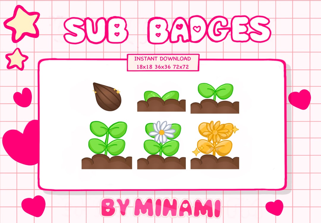Flower Sprout Twitch Badges Plant Sub Badges Twitch Subscriber Badges ...