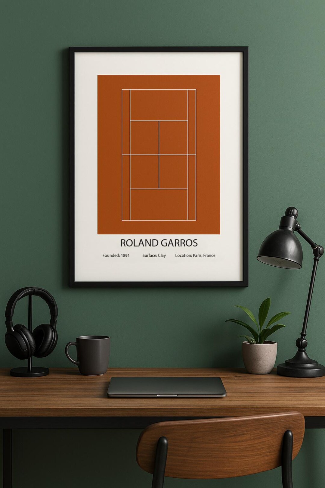 Roland Garros Poster: French Open Clay Court Minimalist Art (digital ...