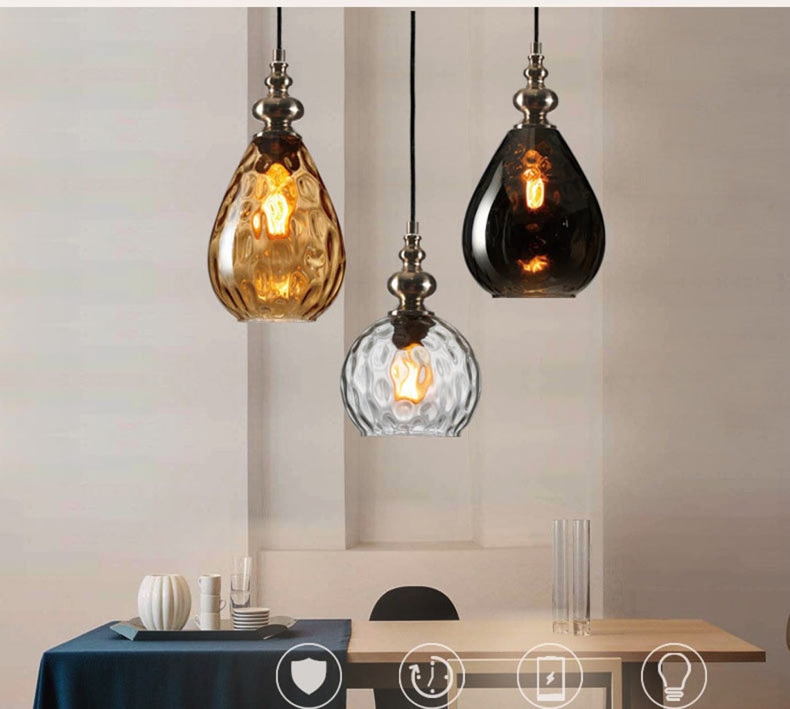 Pendant Light Water-grain Glasslighting Pendantceiling - Etsy
