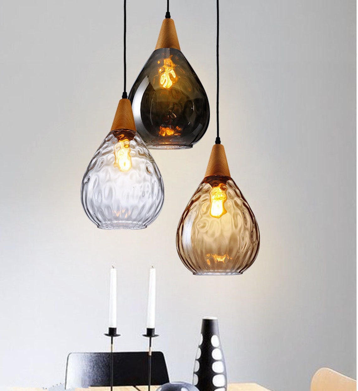 Pendant Light Water-grain Glasslighting Pendantceiling - Etsy