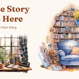 Watercolor Cozy Reading Corner , High Quality Clip Arts ,transparent ...
