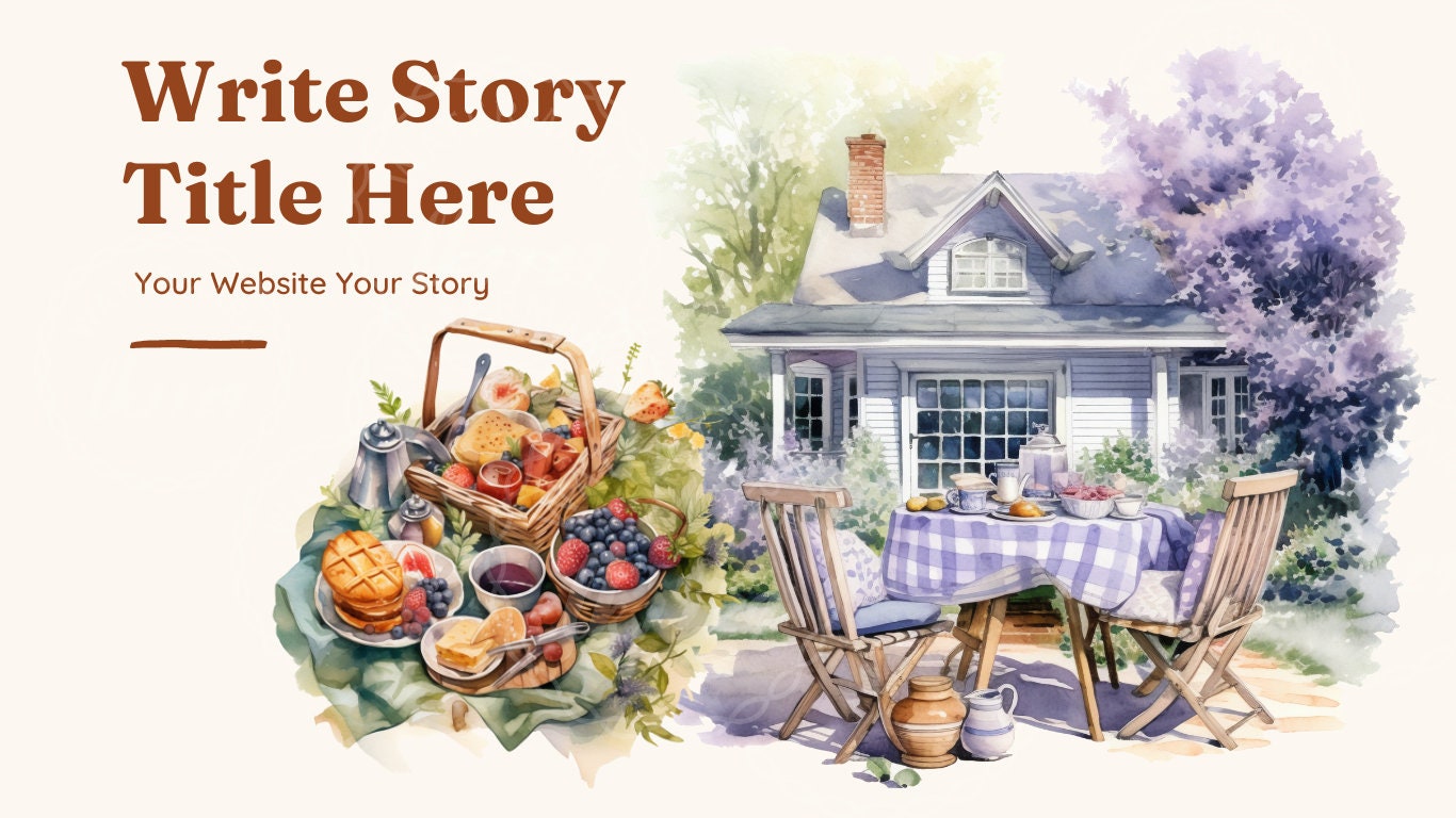 Watercolor Countryside Picnic Purple Romantic Theme , High Quality Clip ...