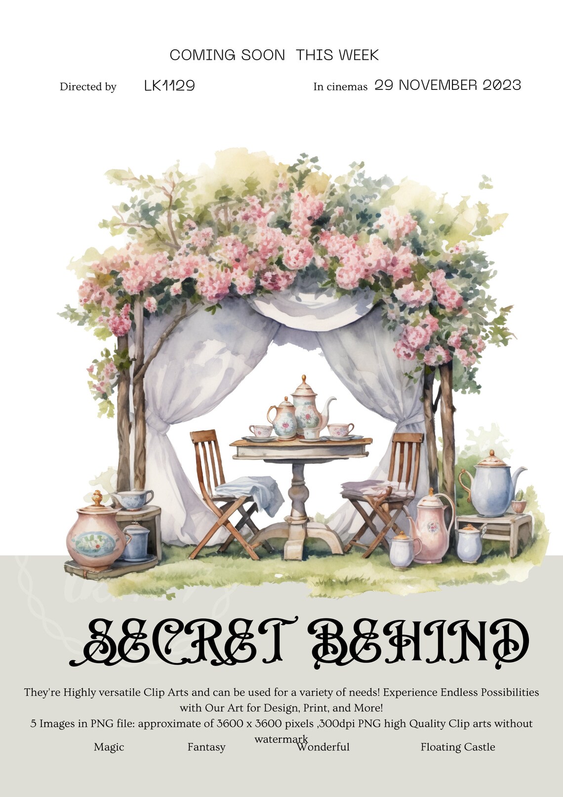 Watercolor Countryside Picnic Pink Romantic Theme , High Quality Clip ...