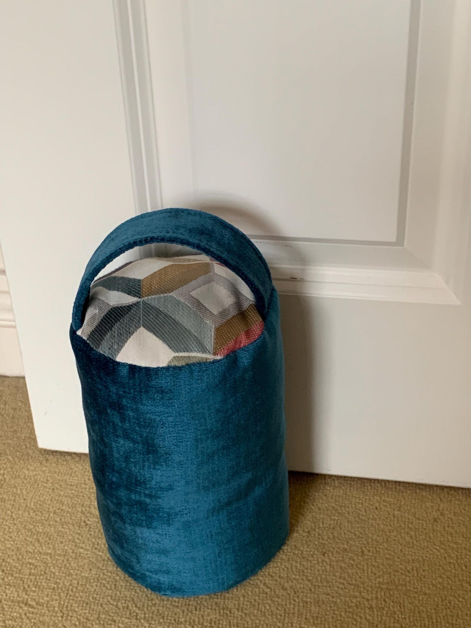Handmade Velvet Door Stop Plain Teal Green and Porter & Stone Tutti ...