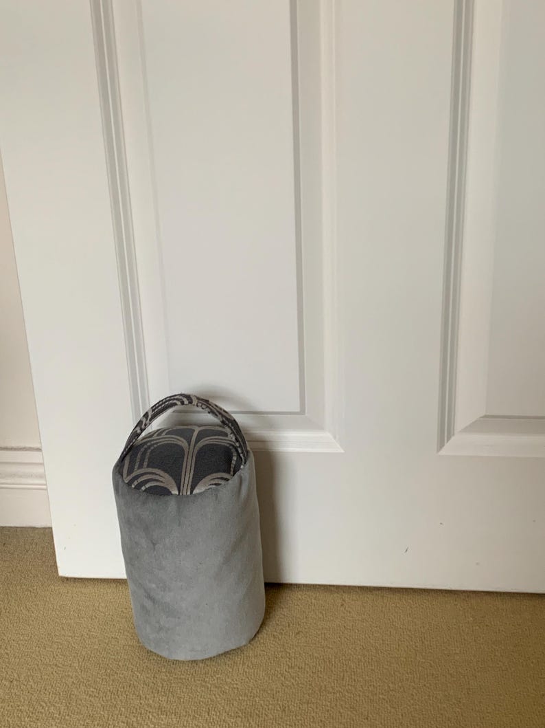 Handmade Velvet Door Stop Plain Grey & Patterned Upholstery Fabric - Etsy