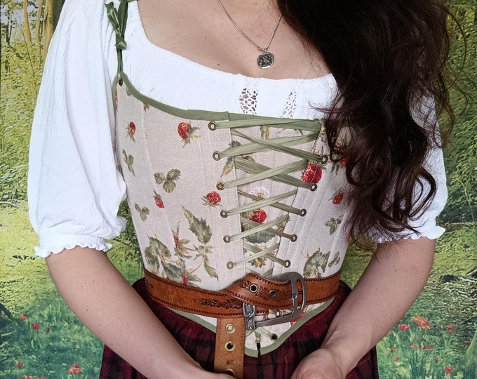 Reversible Cottagecore Corset Bodice, Renaissance Corset, 18th Century ...