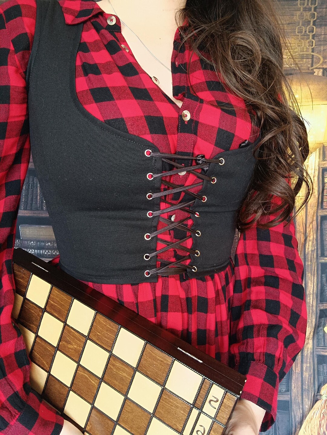 Black Corset Bodice, Peasant Bodice, Gothic Corset Vest, Dark Academia ...