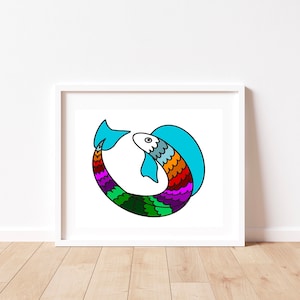 Fish Rainbow | Ocean Theme | JPEG PDF and PNG | Wall Art - Etsy