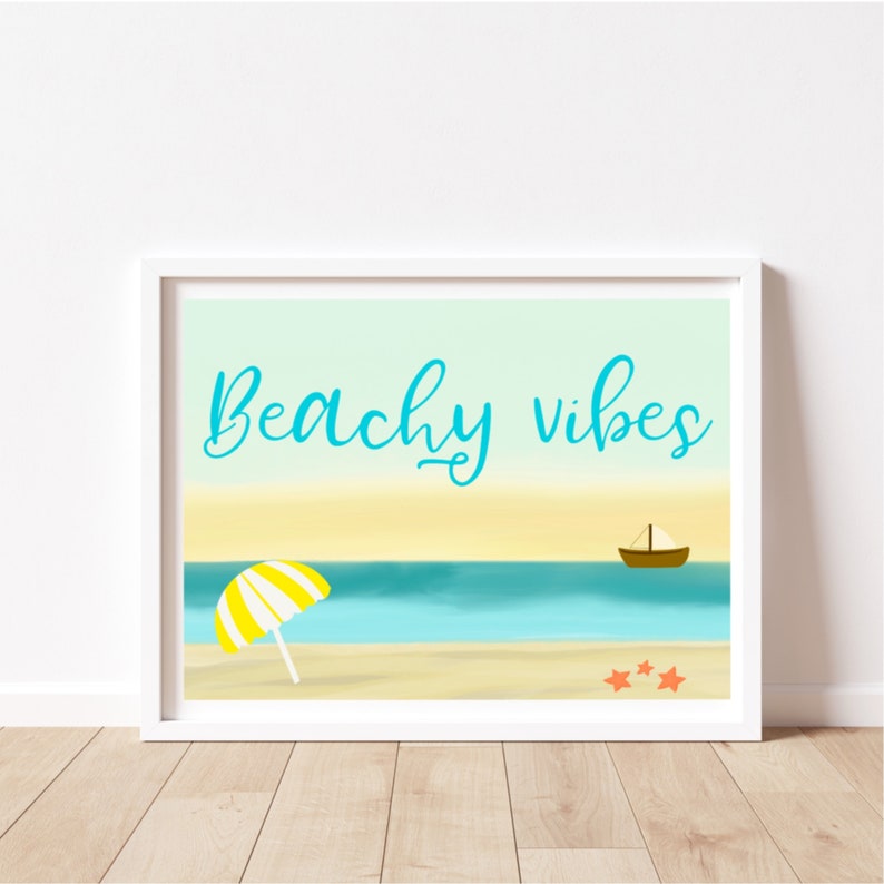 Beach Art | Beachy Vibes | Digital Download | JPEG | PDF - Etsy