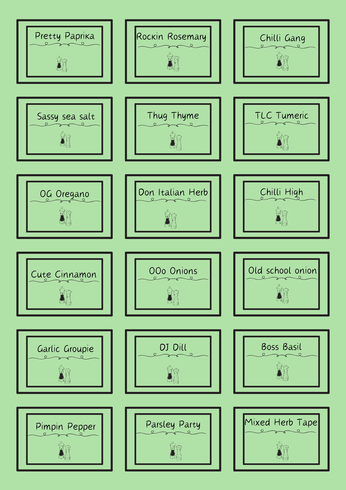 Sassy Seasoning Labels Herbs and Spices - Etsy