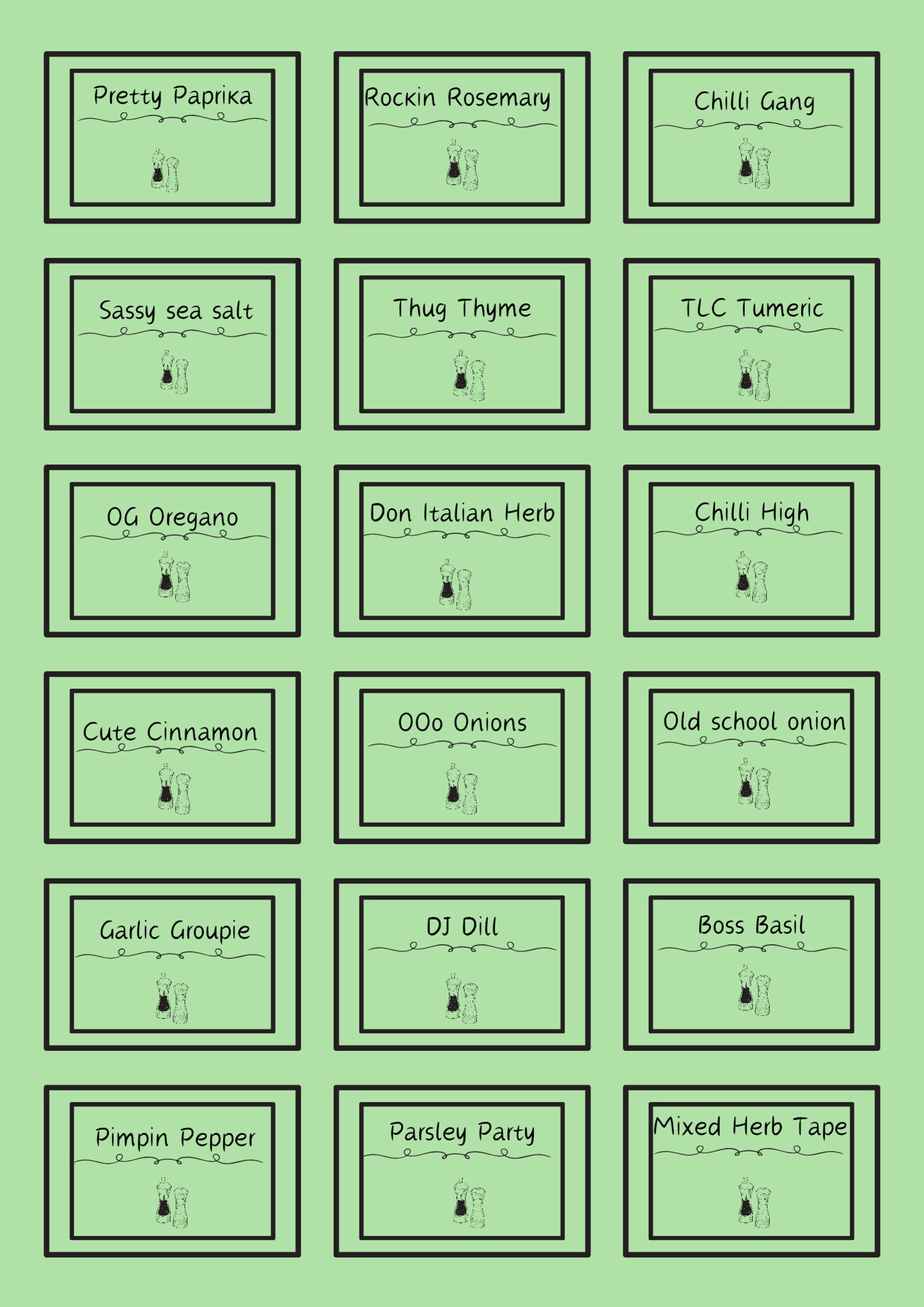 Sassy Seasoning Labels Herbs and Spices - Etsy