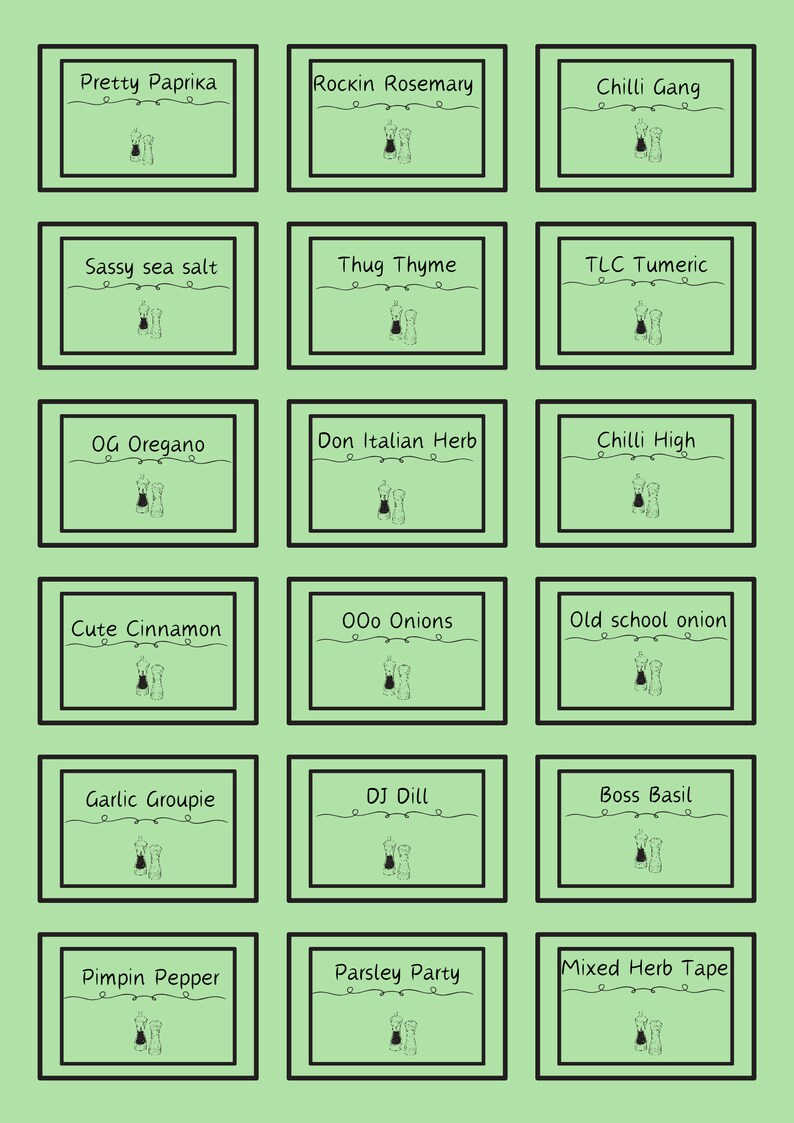 Sassy Seasoning Labels Herbs and Spices - Etsy
