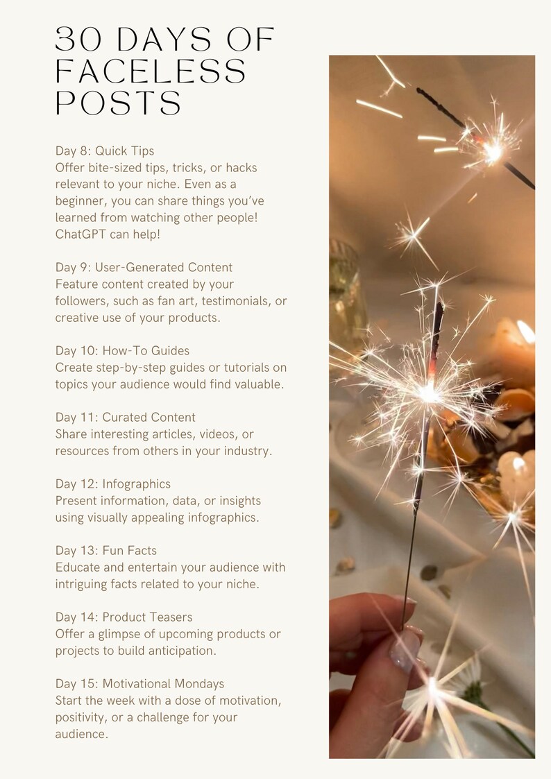 30 Days of Faceless Posts Social Media With PLR - Etsy