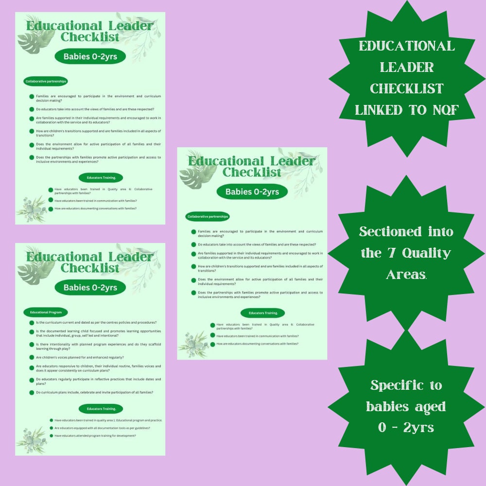 Educational Leader Checklist Early Childhood Education and Care ...