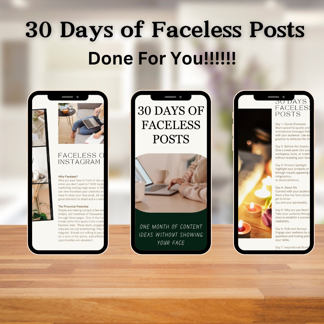 30 Days of Faceless Posts Social Media With PLR - Etsy