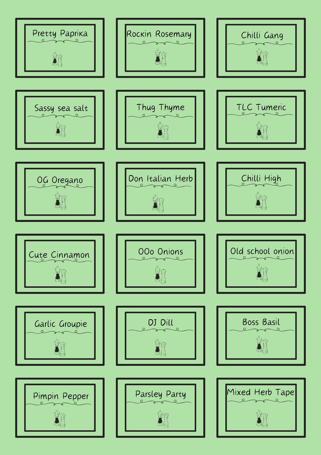 Sassy Seasoning Labels Herbs and Spices - Etsy