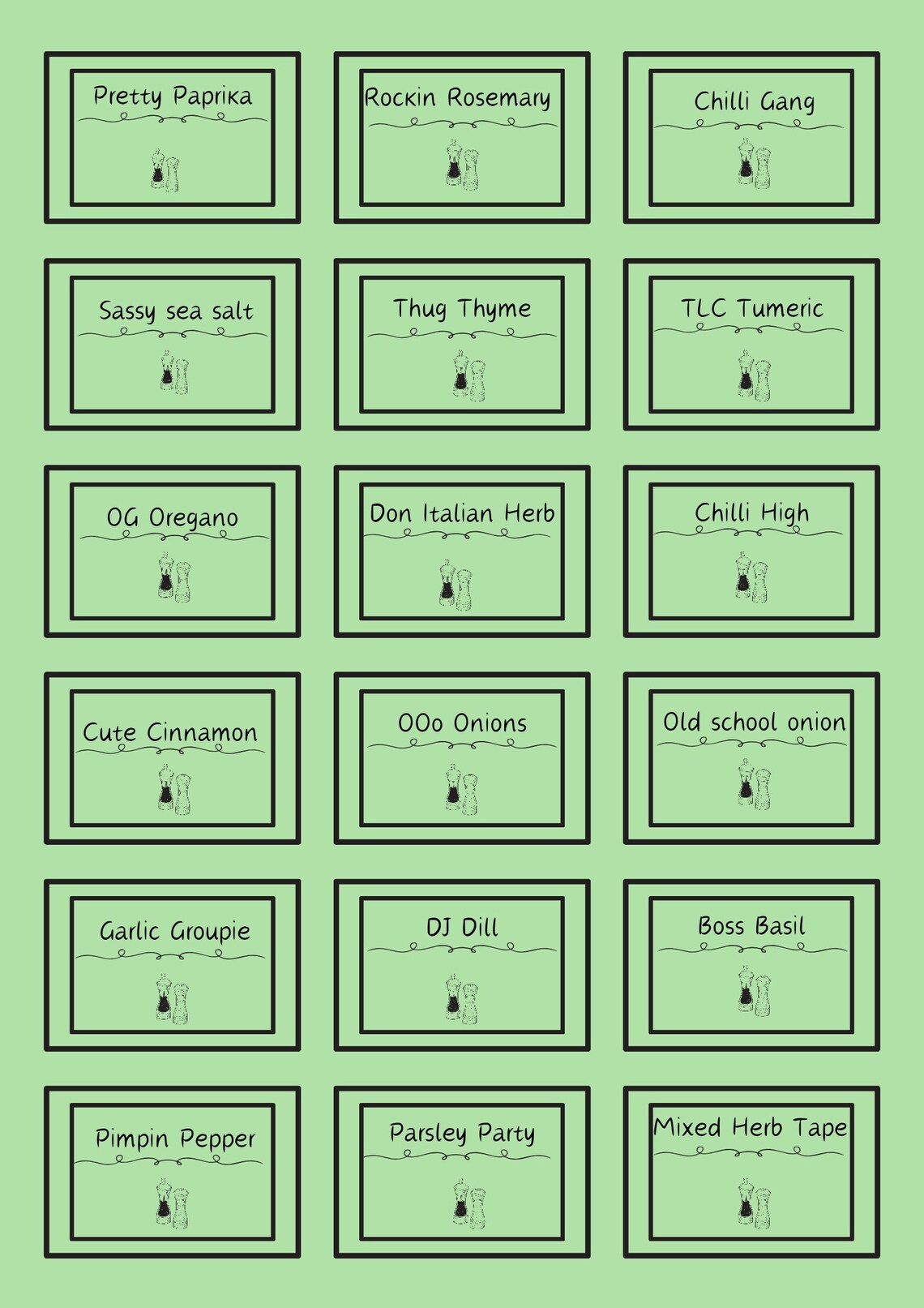 Sassy Seasoning Labels Herbs and Spices - Etsy