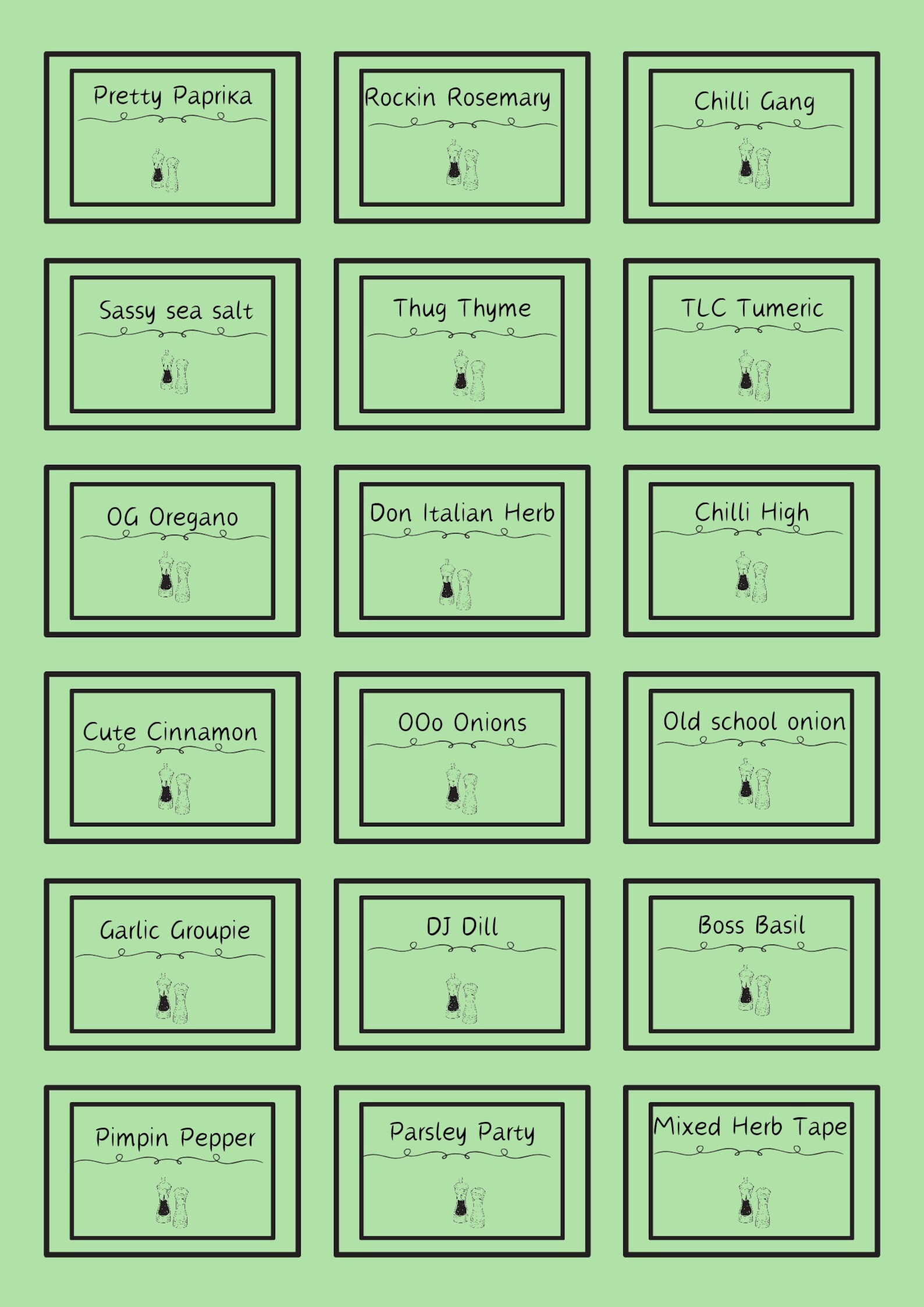 Sassy Seasoning Labels Herbs and Spices - Etsy