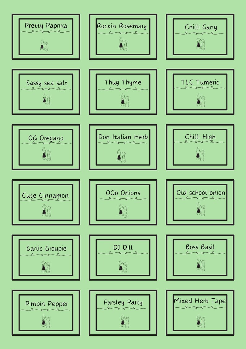 Sassy Seasoning Labels Herbs and Spices - Etsy