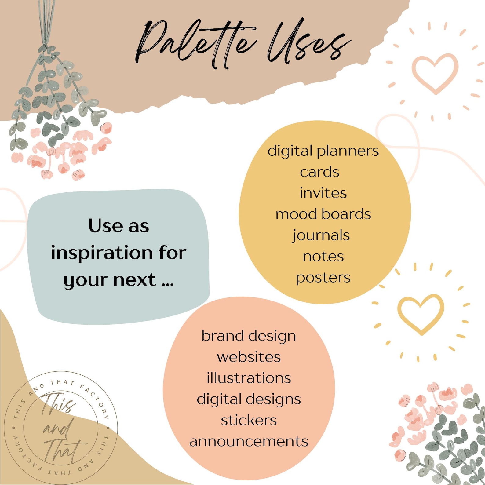 Boho Hearts Color Palette | Sketchbook | Procreate | Hipaint - Etsy