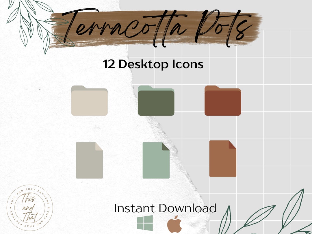 Desktop Icons / Terracotta Pots Color Folders & Document Icons / PNG ...