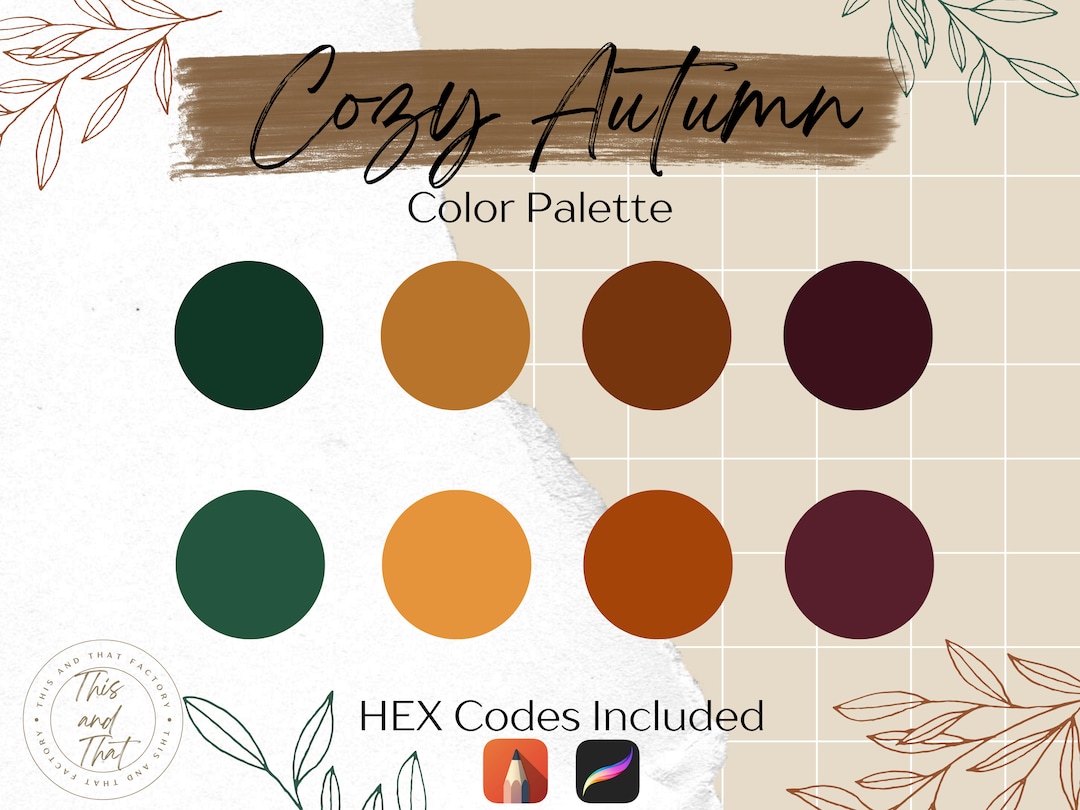 Color Palette - "cozy Autumn" / Sketchbook App / Procreate - Etsy