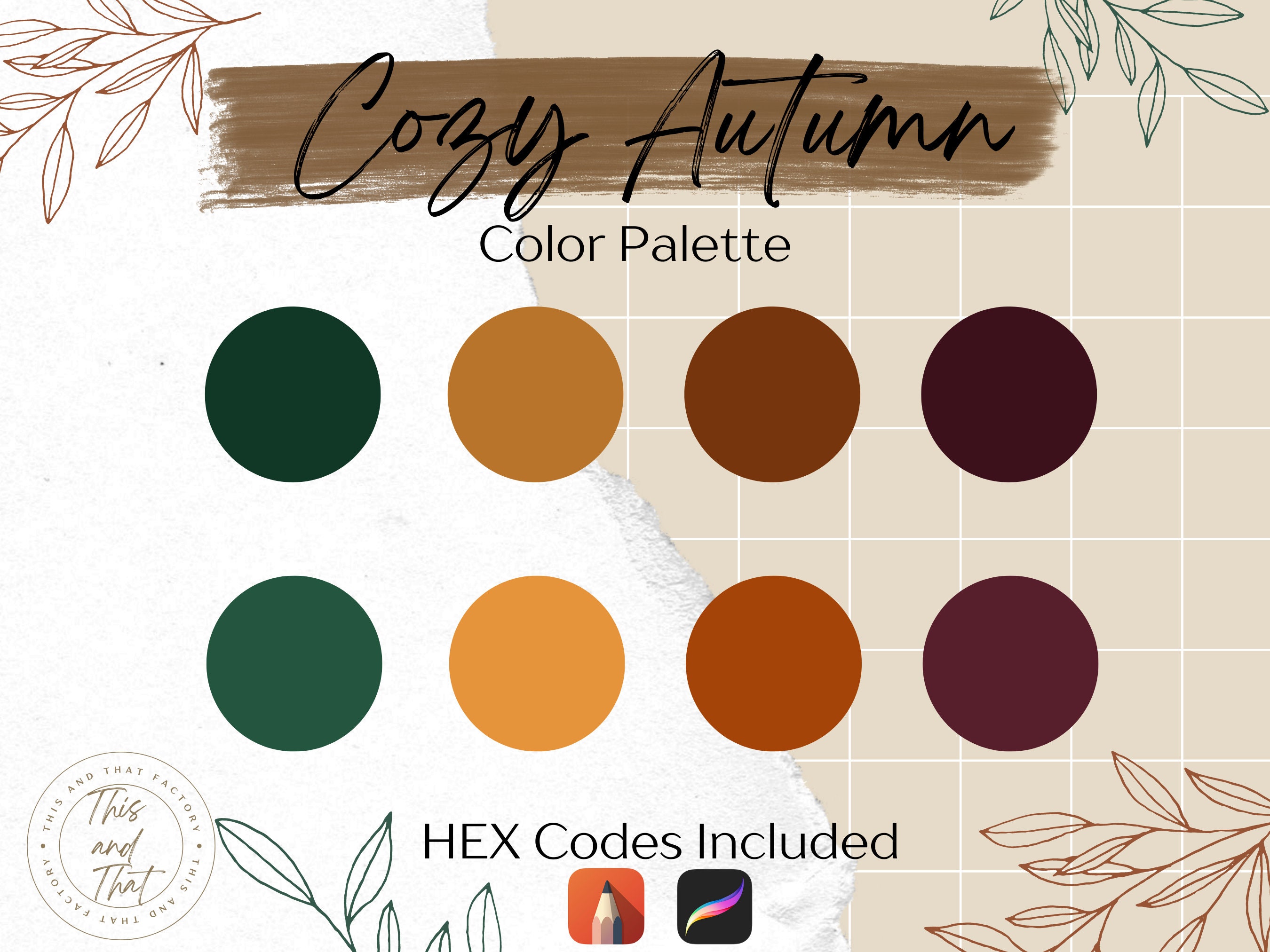 Color Palette - "cozy Autumn" / Sketchbook App / Procreate - Etsy
