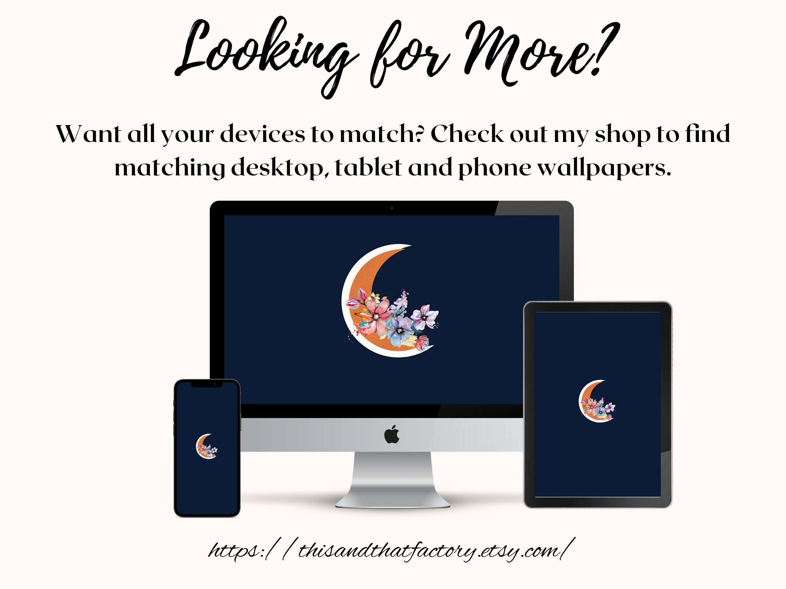 Moon Flowers Ver 1 Desktop Wallpaper - Etsy
