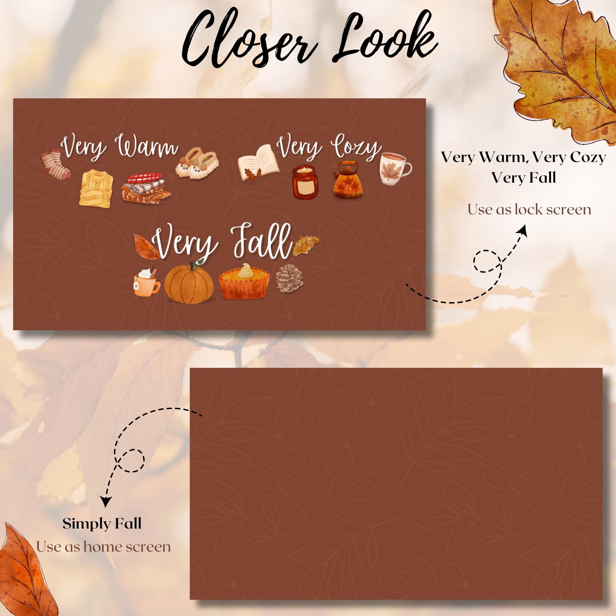 Very Warm Very Cozy Desktop Wallpaper Set / Fall Wallpaper / Autumn ...
