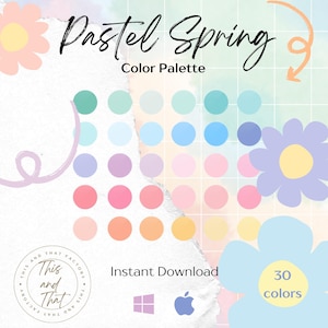 Pastel Spring Color Palette | Sketchbook | Procreate | Hipaint - Etsy