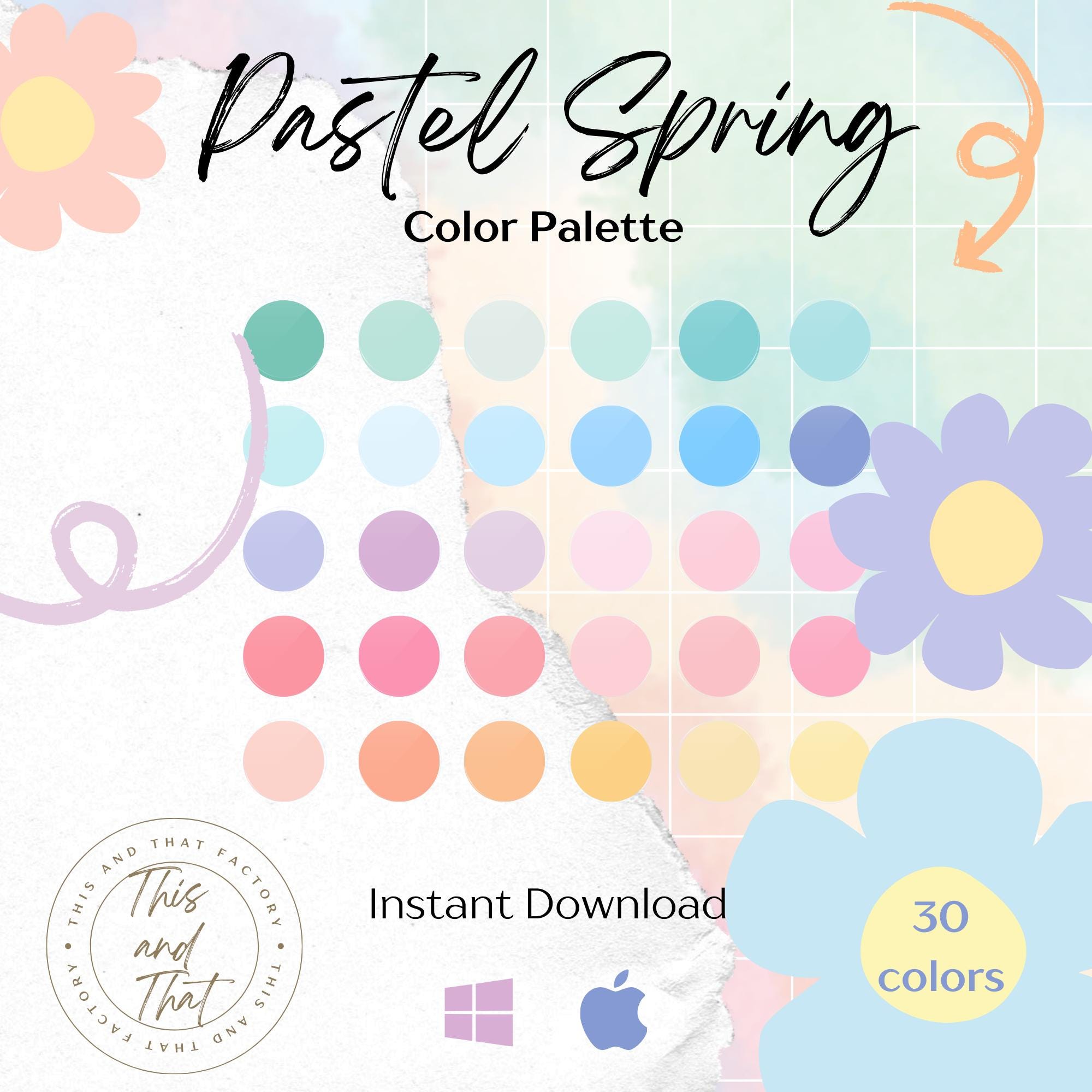 Pastel Spring Color Palette | Sketchbook | Procreate | Hipaint - Etsy