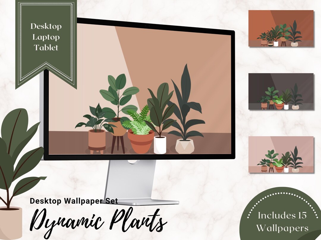 Dynamic Plant Desktop Wallpaper Set / Instant Download - Etsy