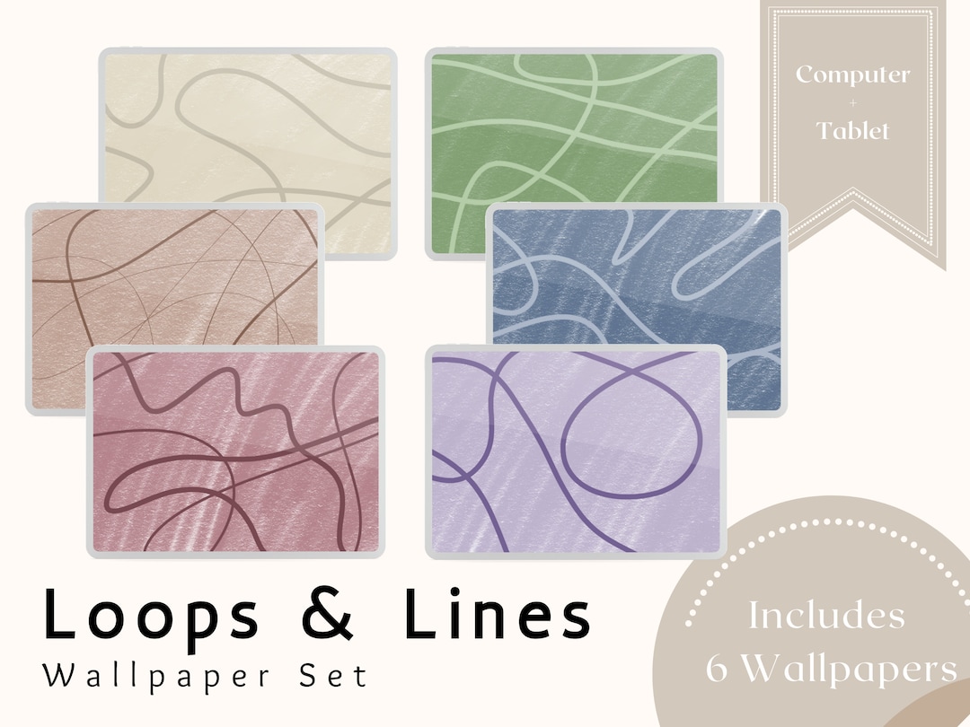 Loops and Lines Wallpaper Set / Simple / Modern / Abstract / Aesthetic ...