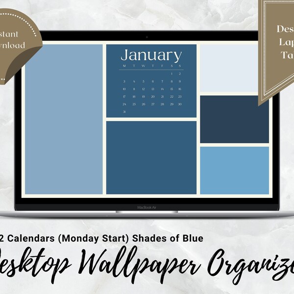 Shades of Blue Desktop Organizer - Etsy