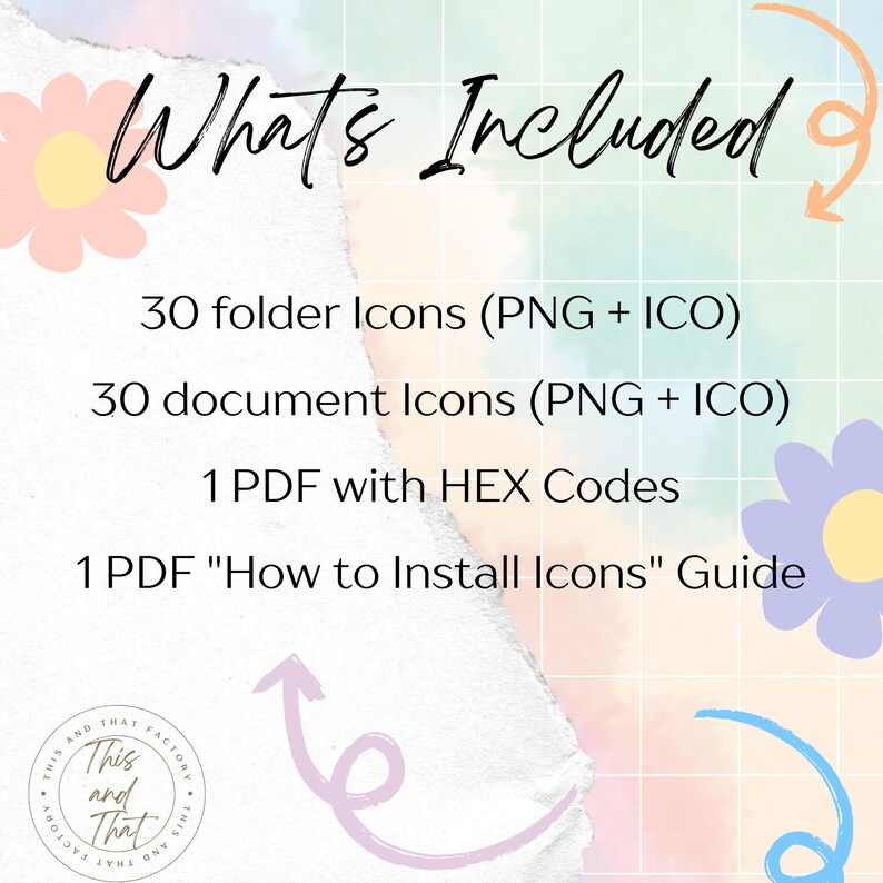 Pastel Spring Folder + Document Icon Set - Etsy