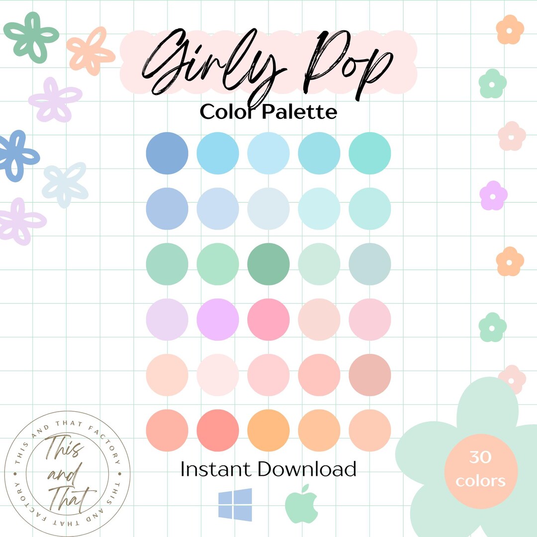 Girly Pop- Color Palette | Sketchbook | Procreate | Hipaint - Etsy