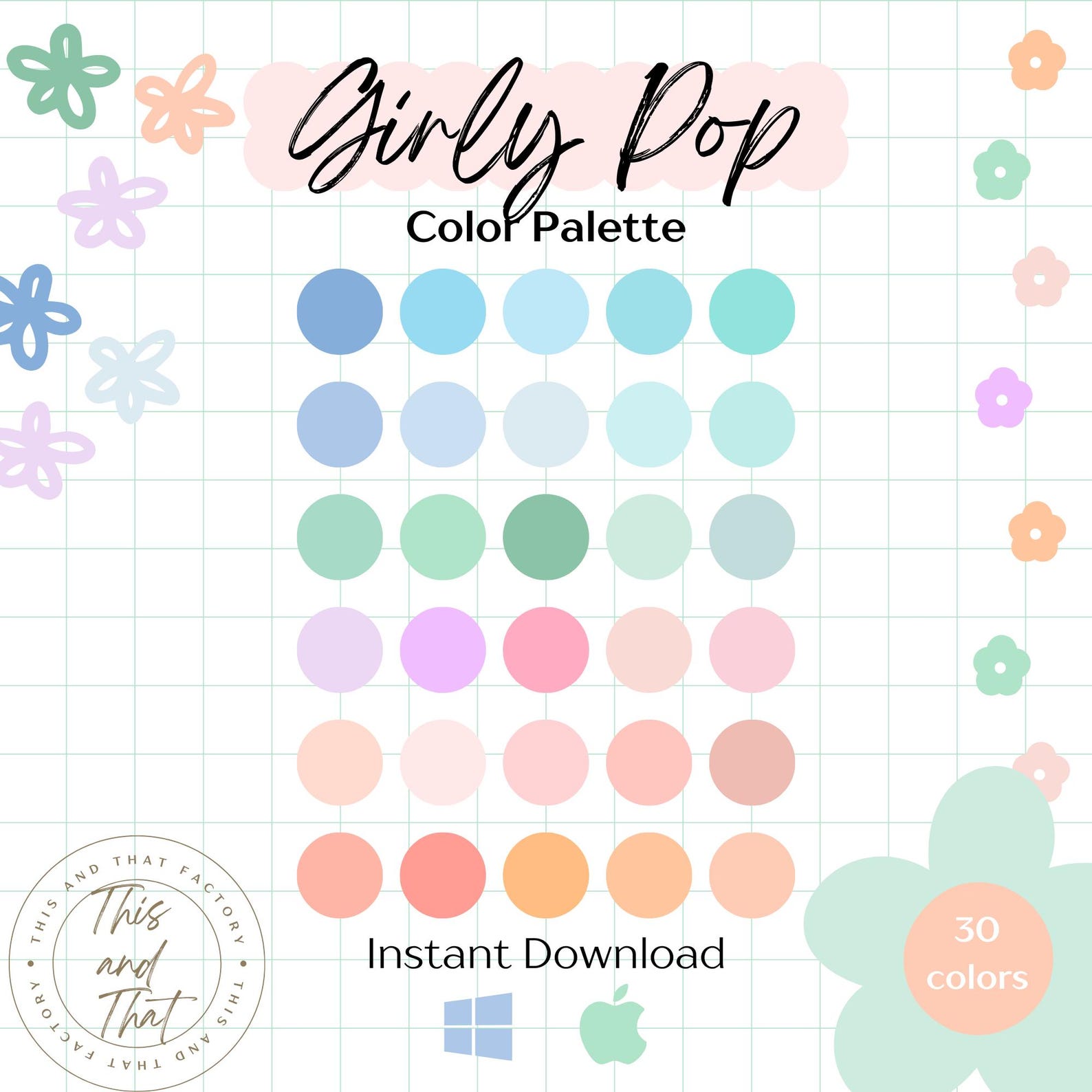 Girly Pop- Color Palette | Sketchbook | Procreate | Hipaint - Etsy